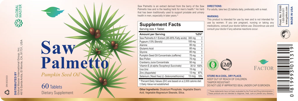 African Saw Palmetto Composite Tablets – Global Master
